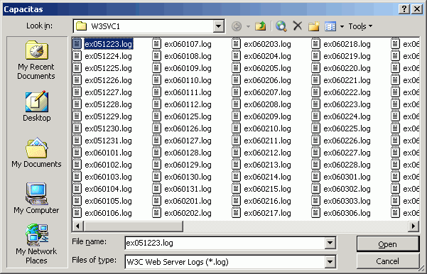 Importing W3C Web Server Log Files using Visual Basic